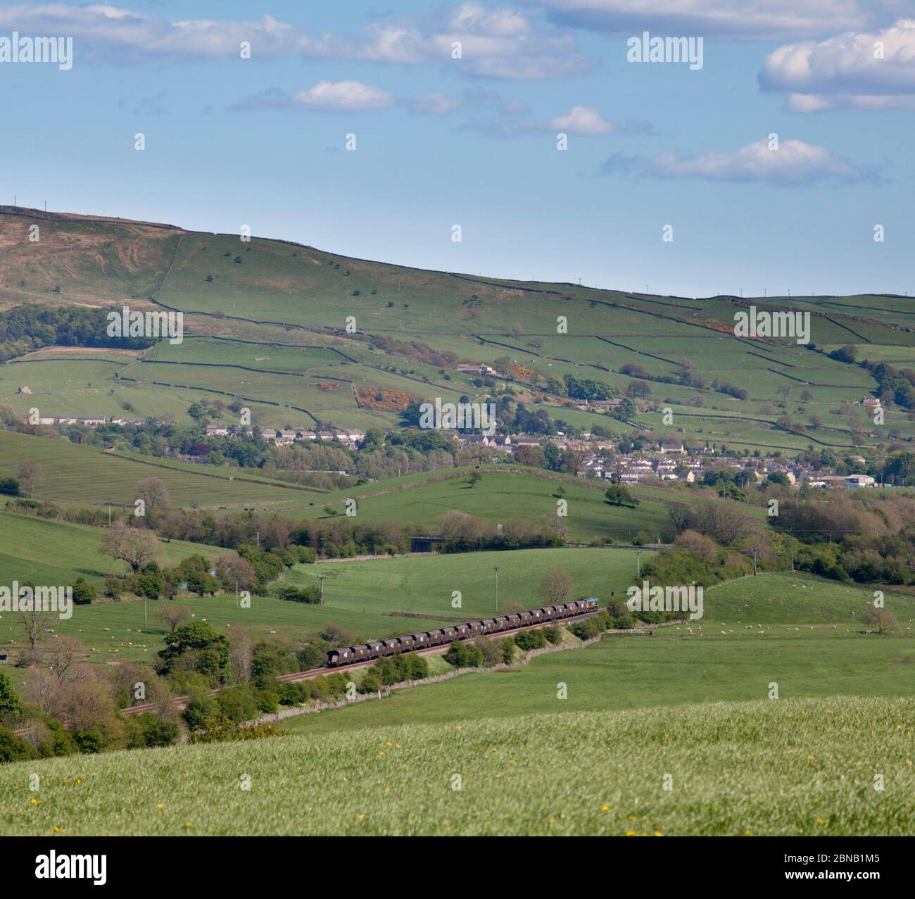 Freightliner merry go round coal train passing through the Yorkshire ...