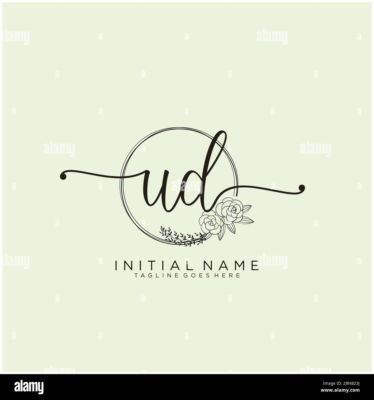 Initial UD beauty monogram and elegant logo design Stock Vector Image ...
