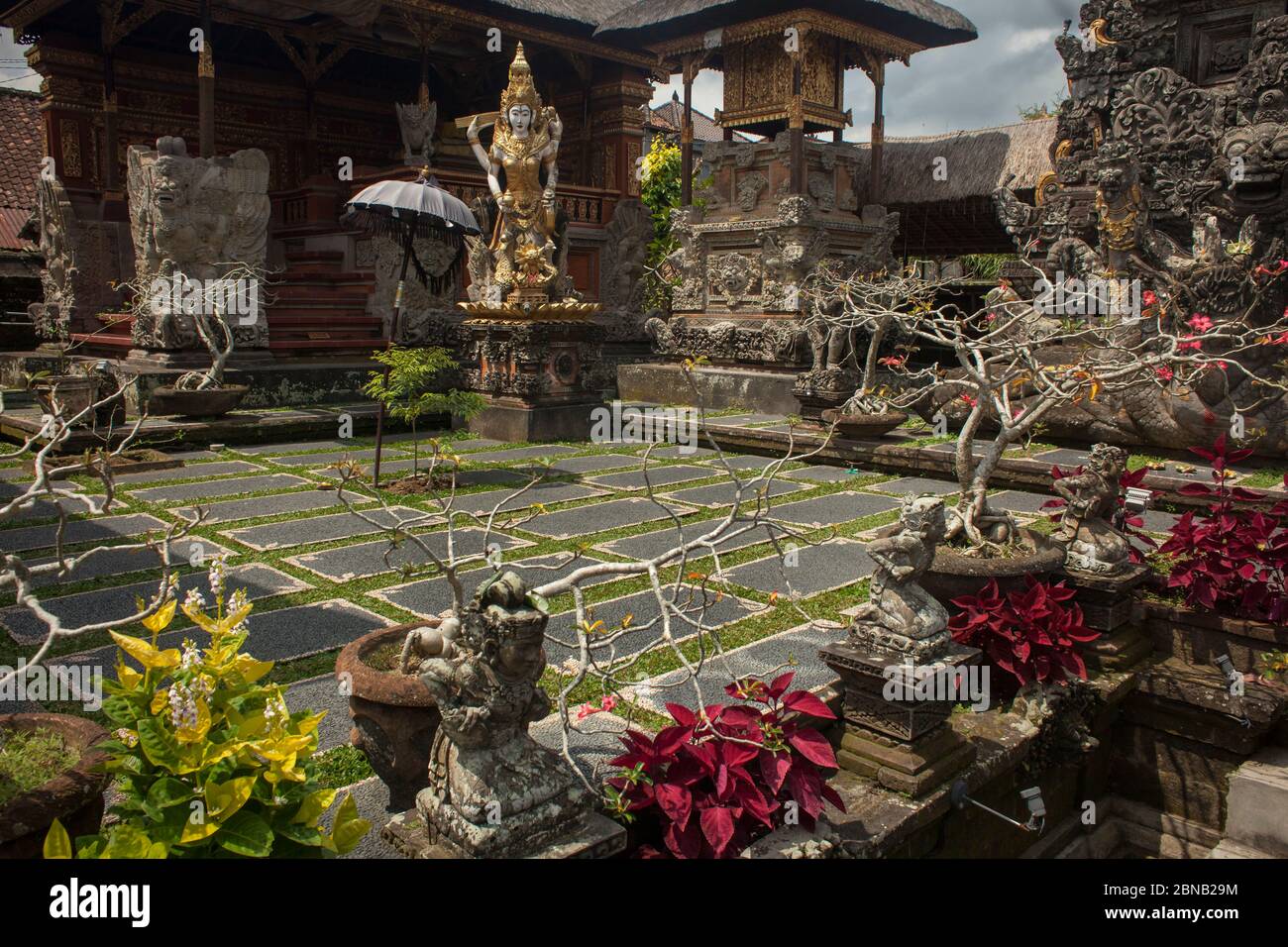 Horizontal view of the most sacred north-east side of Pura Taman ...