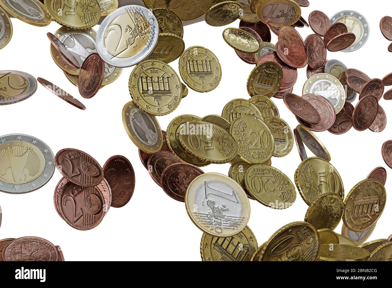 euro coins isolated on white background 3d illustration Stock Photo - Alamy