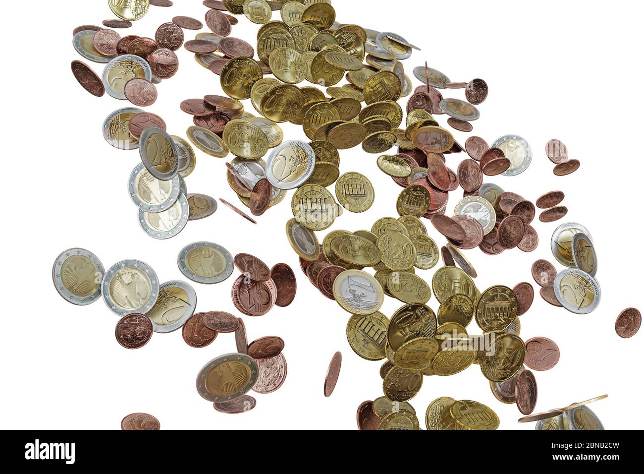 euro coins isolated on white background 3d illustration Stock Photo - Alamy