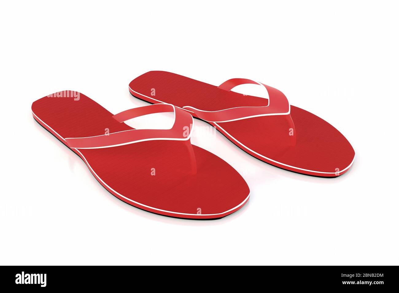 red flip flop isolated on white background Stock Photo - Alamy