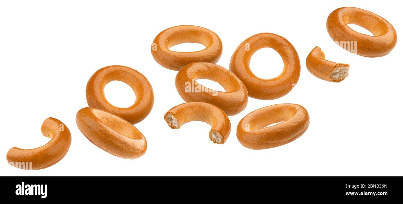 Russian bagels, bread rings isolated on white background Stock Photo ...