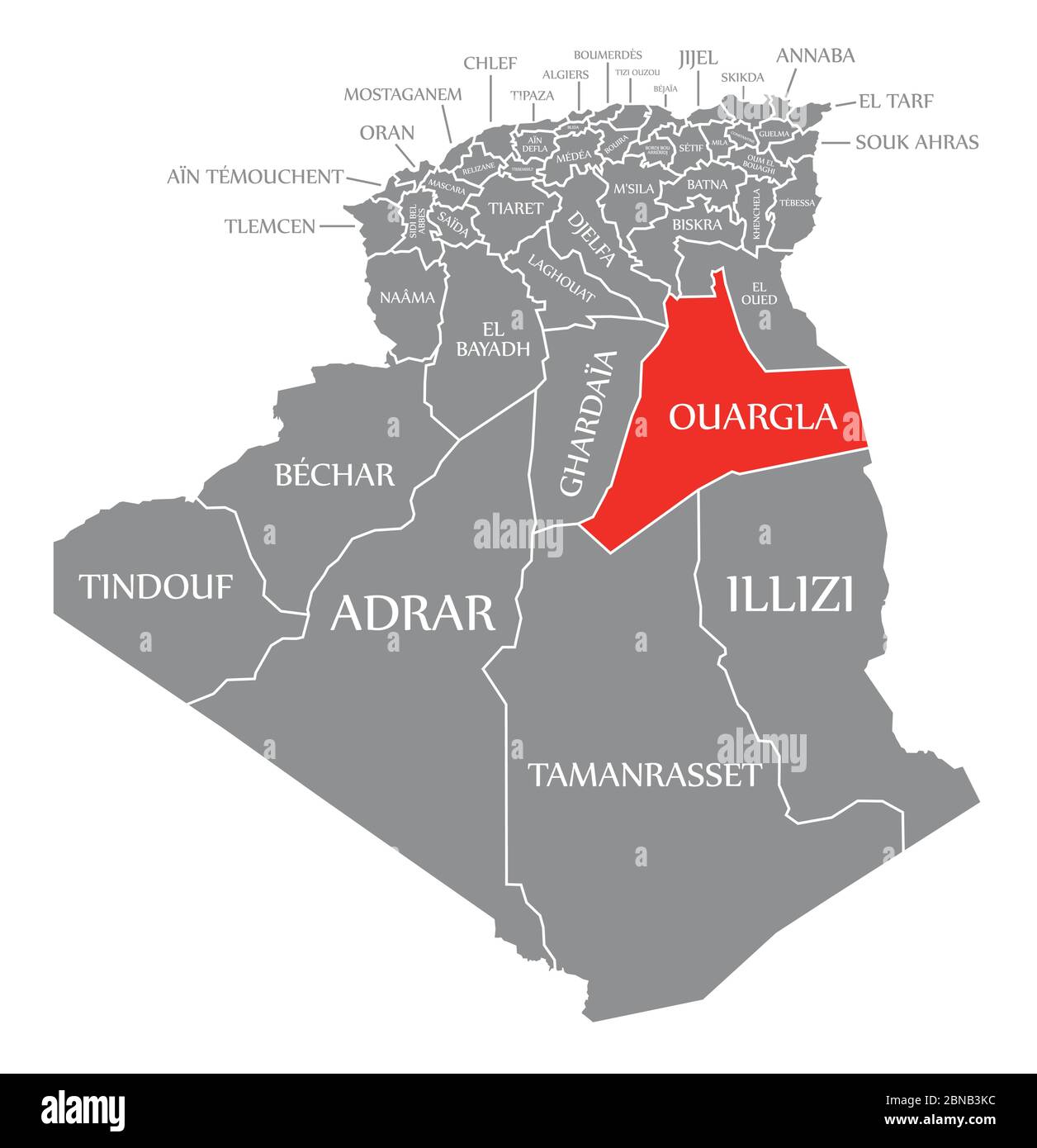 Ouargla map hi-res stock photography and images - Alamy