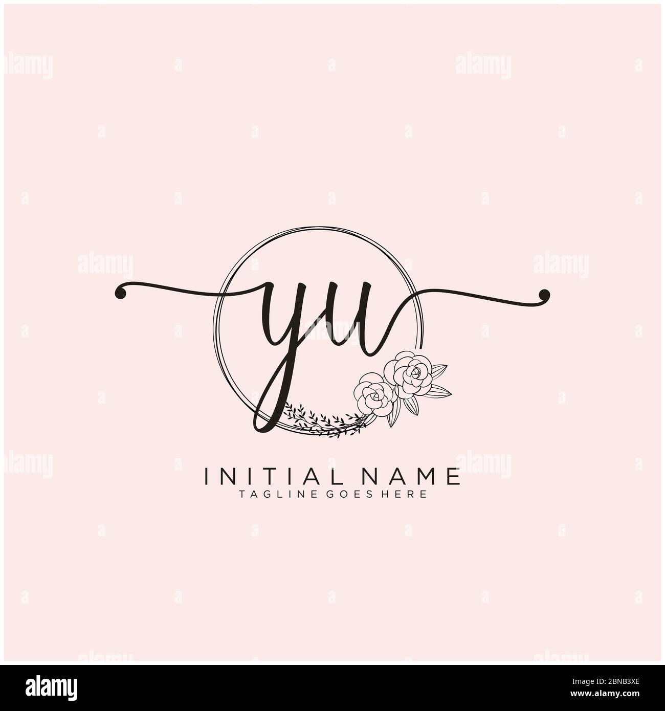 Yu initials logo hi-res stock photography and images - Alamy