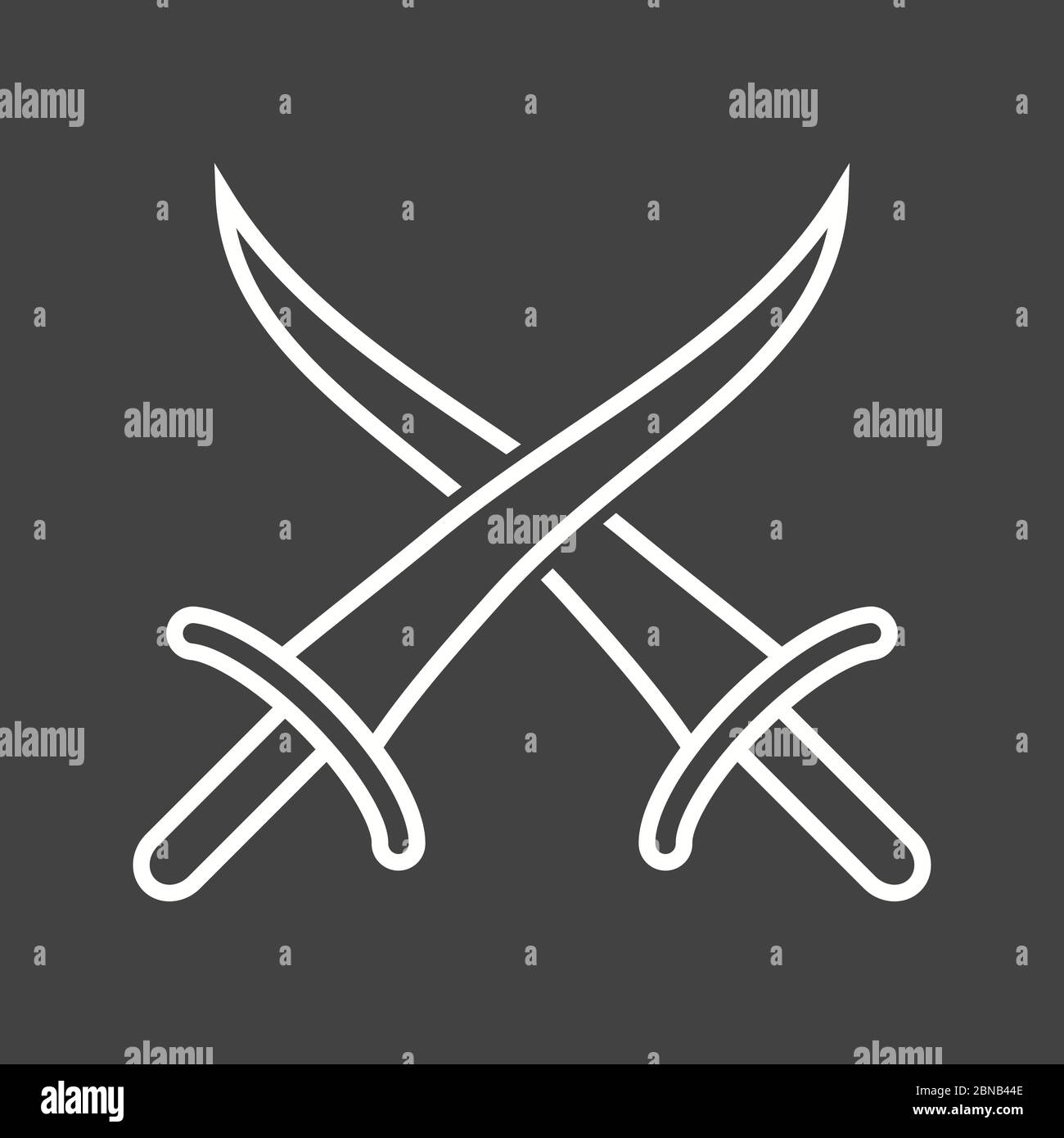 Beautiful Arabian Swords Line Vector Icon Stock Vector Image & Art - Alamy