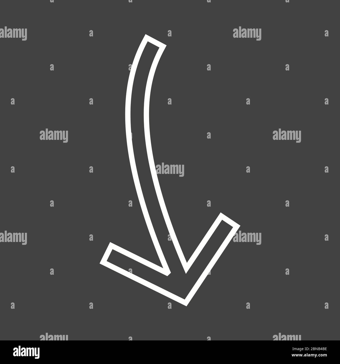 Beautiful Arrow Pointing Down Line Vector Icon Stock Vector Image & Art ...