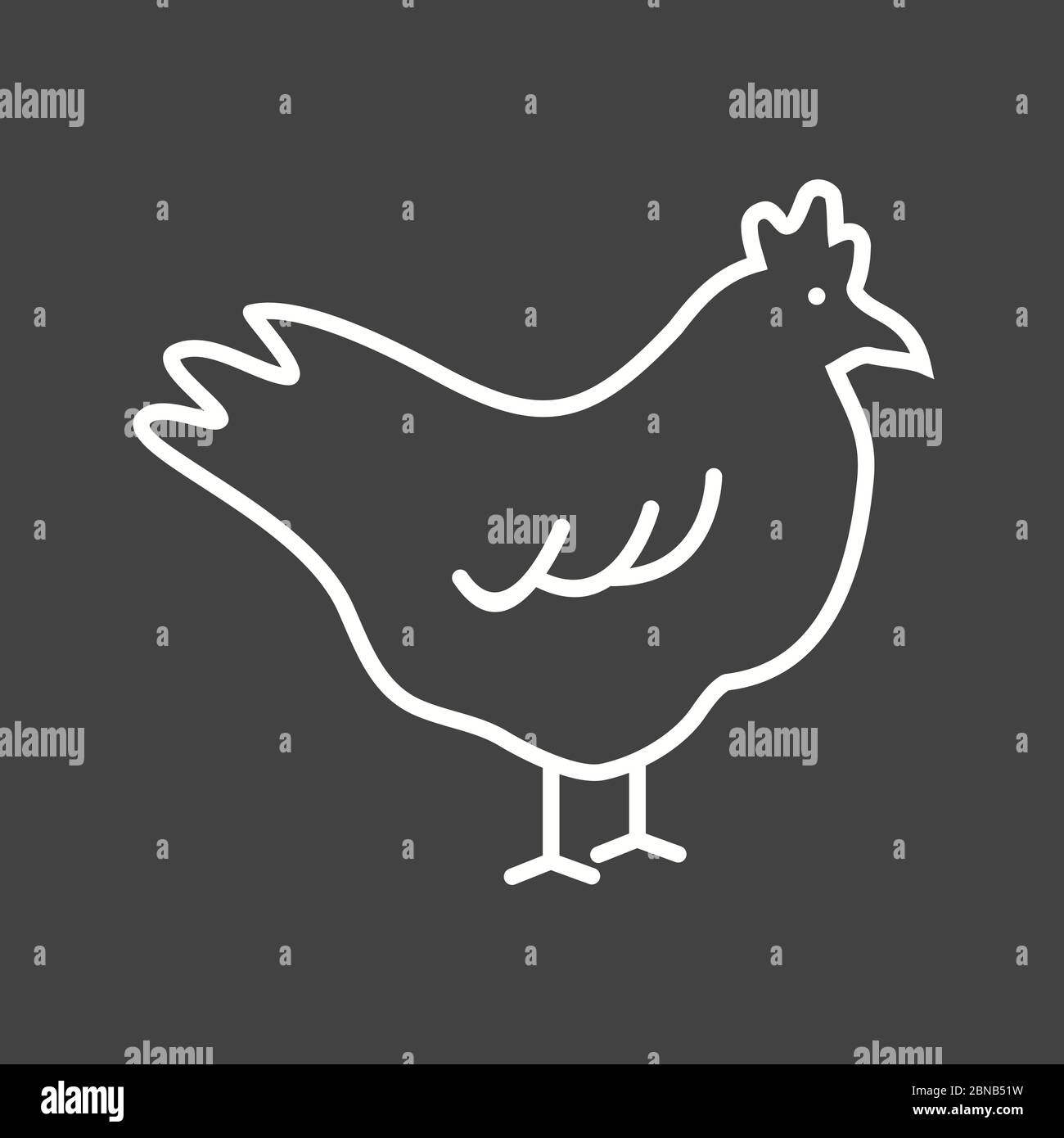Beautiful Chicken Line Vector Icon Stock Vector Image & Art - Alamy