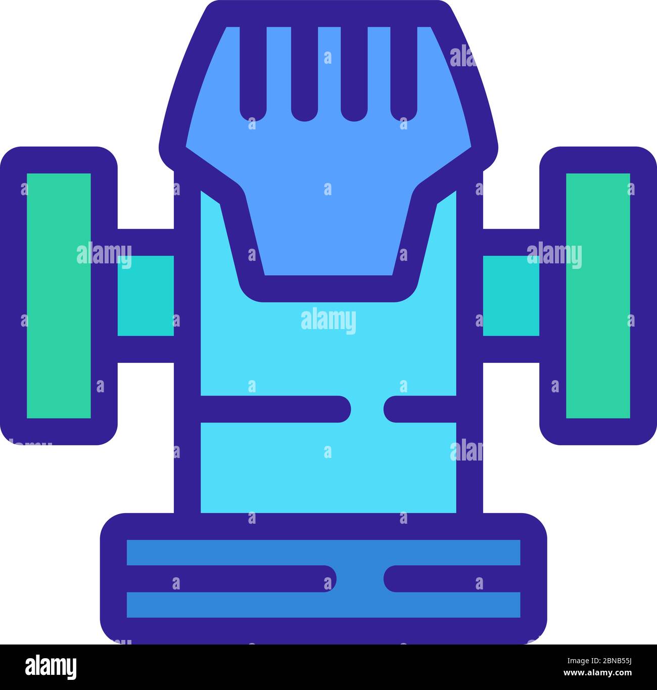 planer front view icon vector outline illustration Stock Vector Image ...