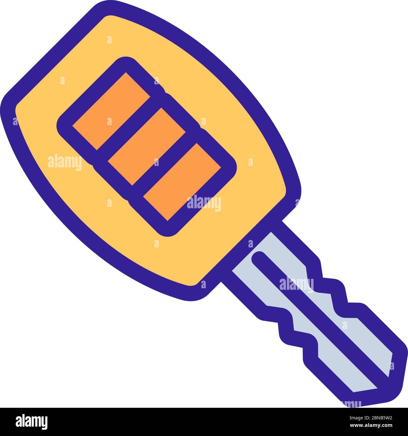 iron key with alarm control panel icon vector outline illustration ...