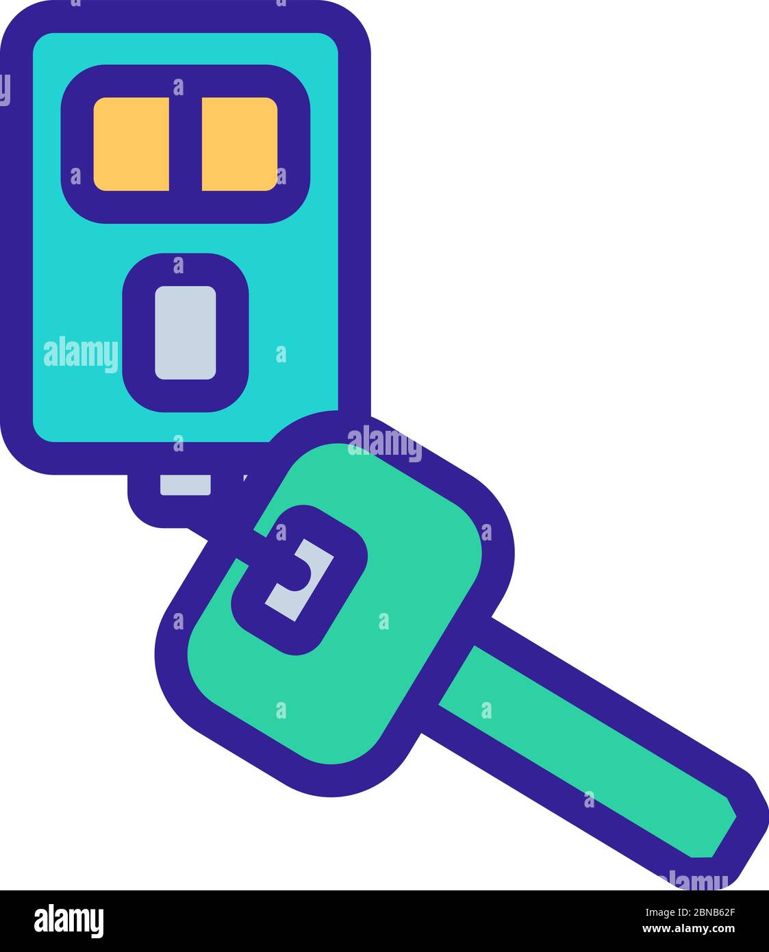 key fob with alarm icon vector outline illustration Stock Vector Image ...