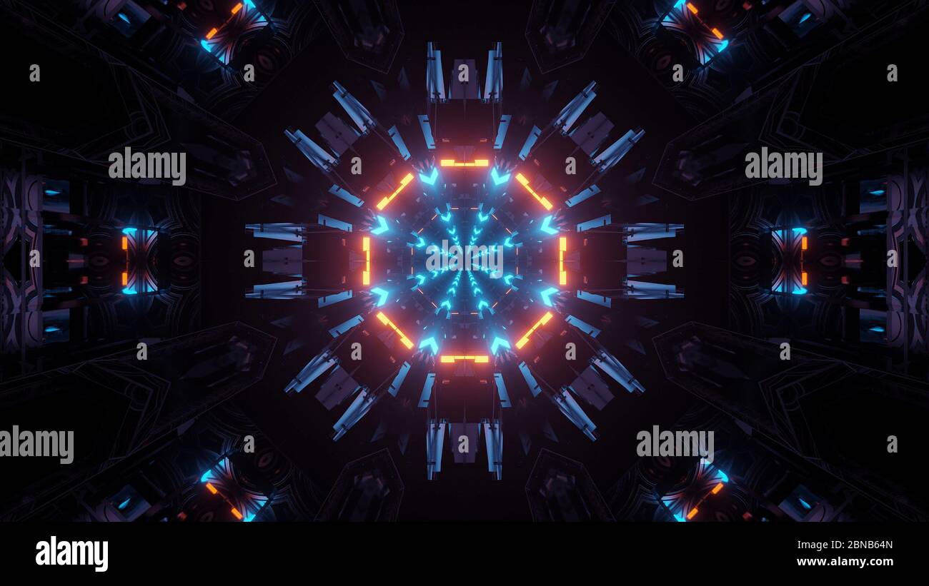 Illustration of a futuristic background with colourful neon lights ...