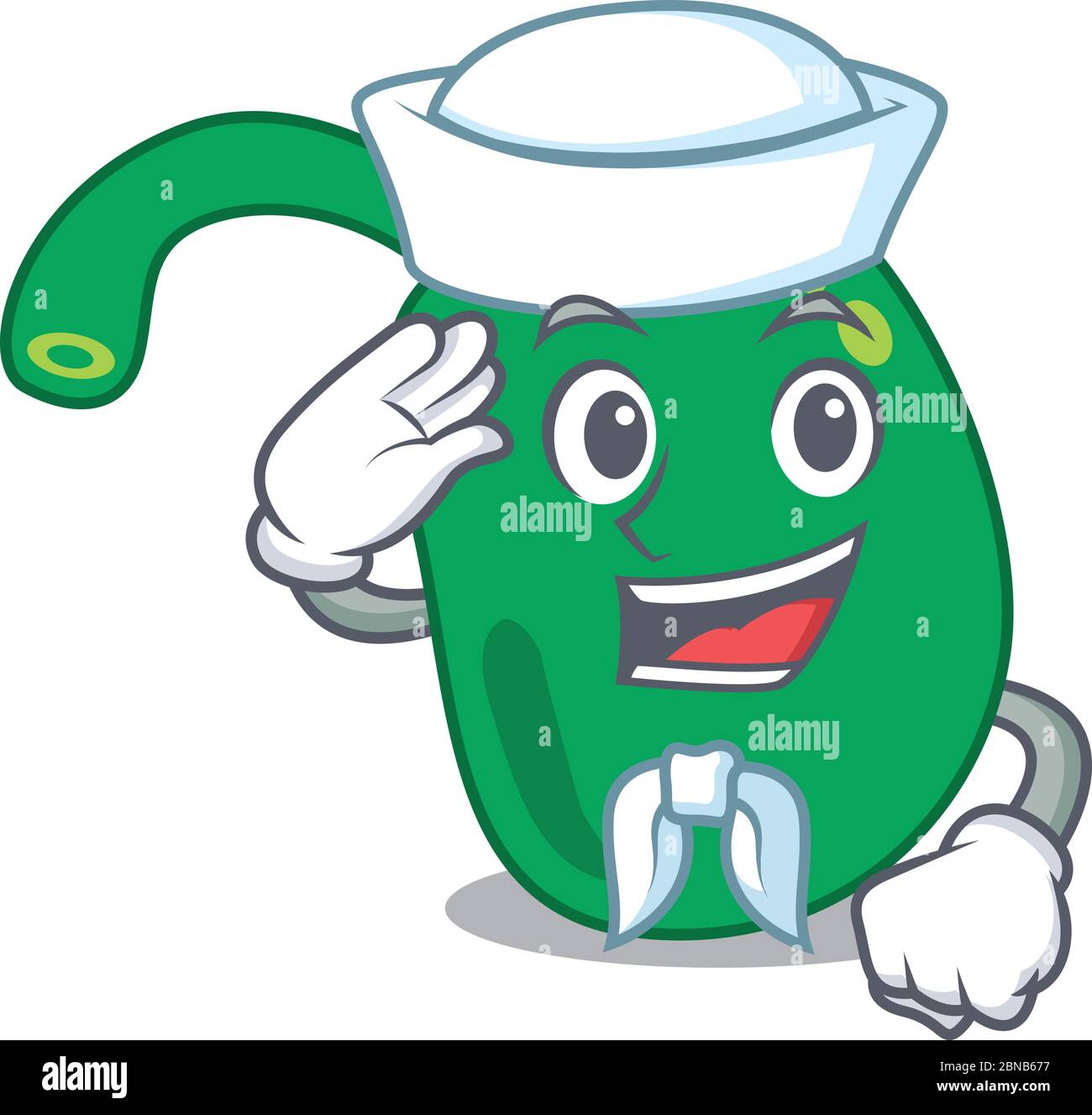 Smiley sailor cartoon character of pineal wearing white hat and tie ...