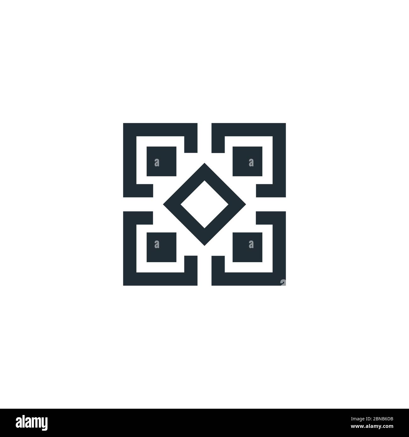 Isolated black and white qr code vector illustration. Smartphone data ...