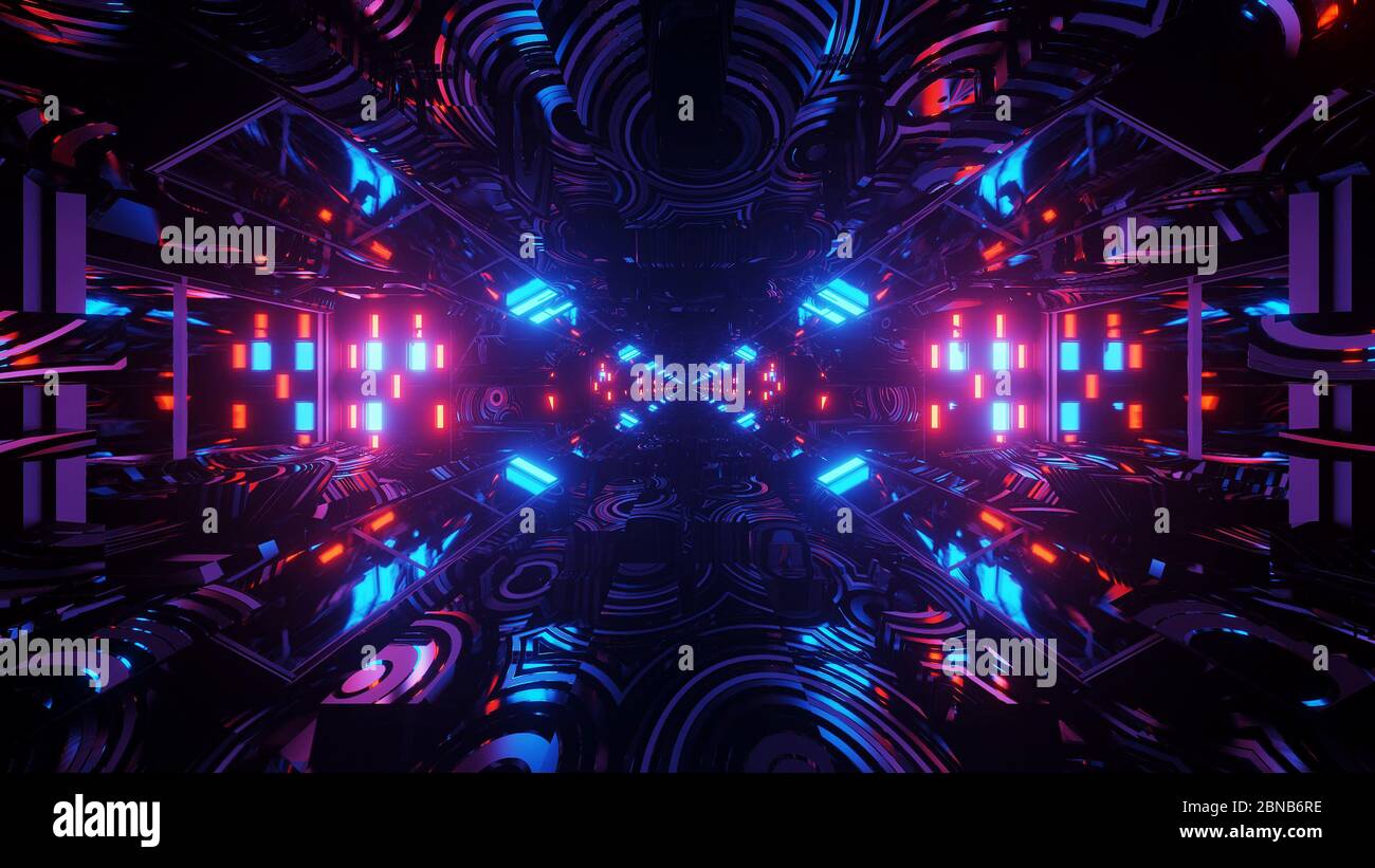 Illustration of a futuristic background with glowing blue and pink neon ...