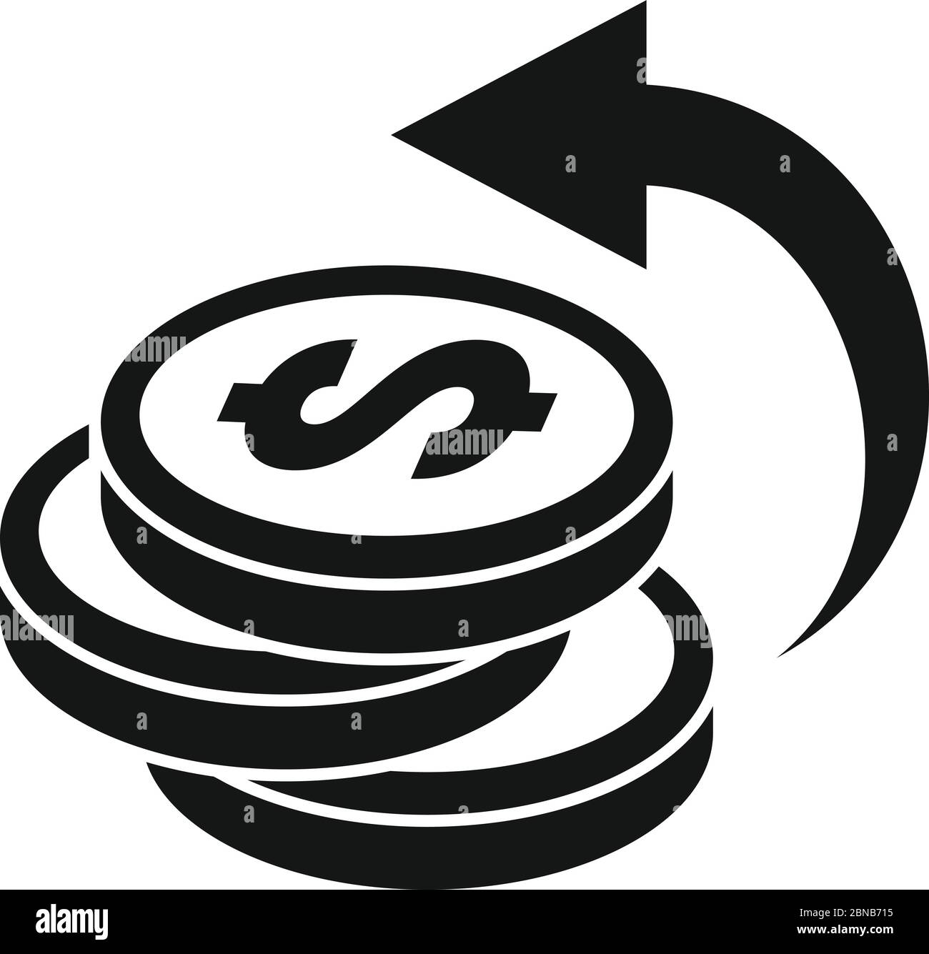 Coin cash back icon. Simple illustration of coin cash back vector icon ...