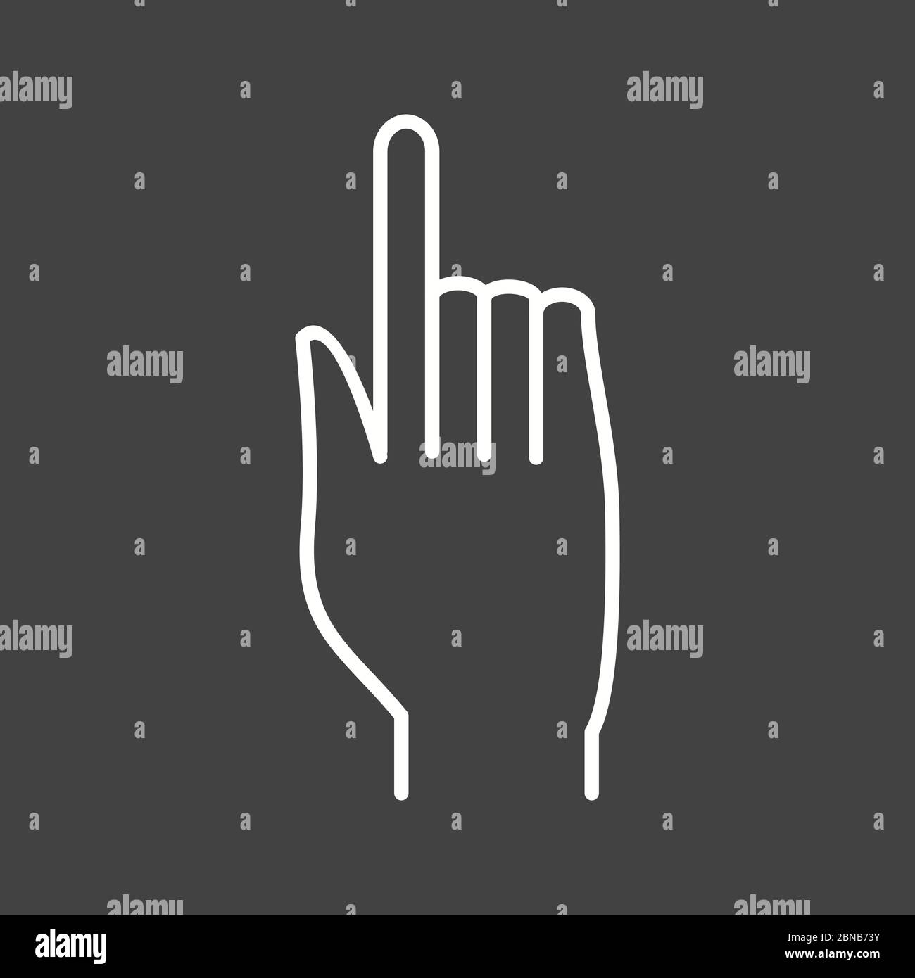 Beautiful Raised Finger Line Vector Icon Stock Vector Image & Art - Alamy