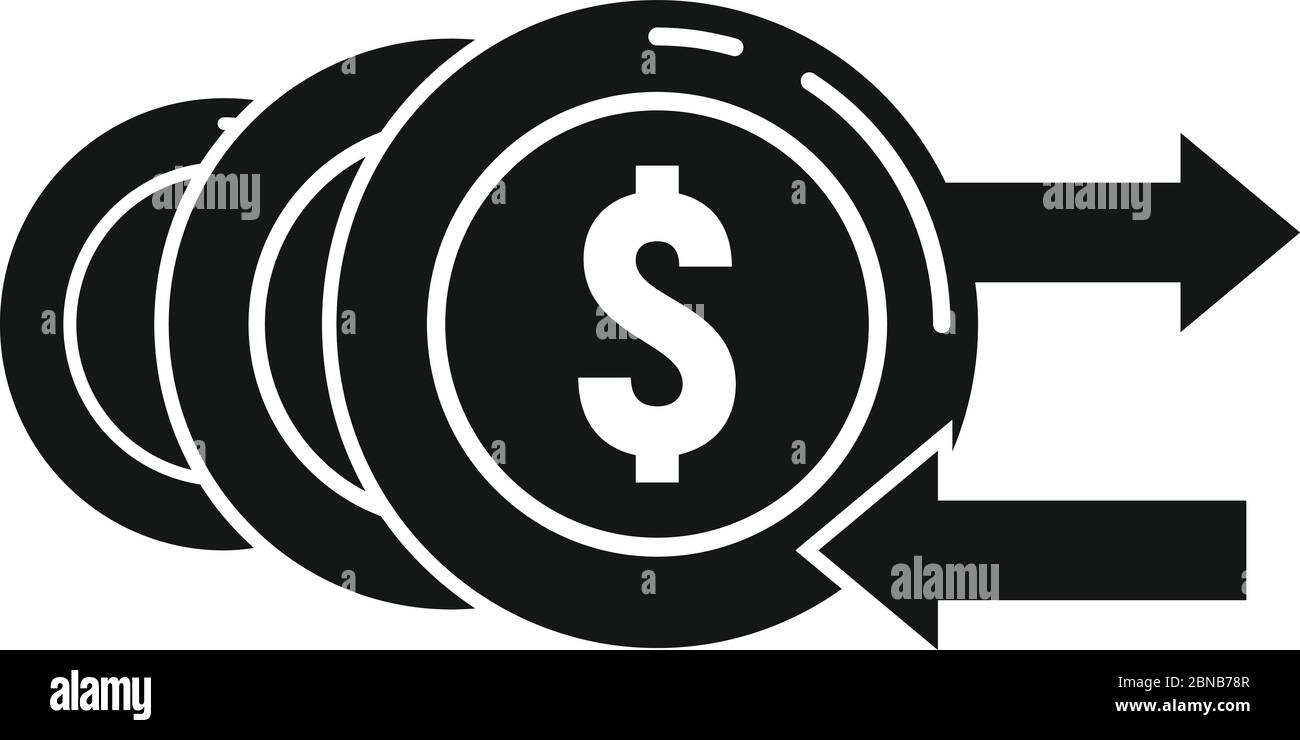 Discount money coins icon. Simple illustration of discount money coins ...