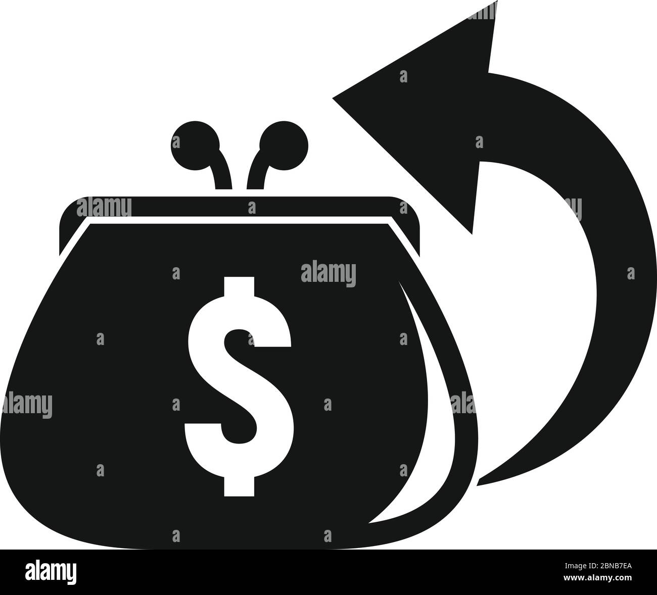 Woman wallet cash back icon. Simple illustration of woman wallet cash ...