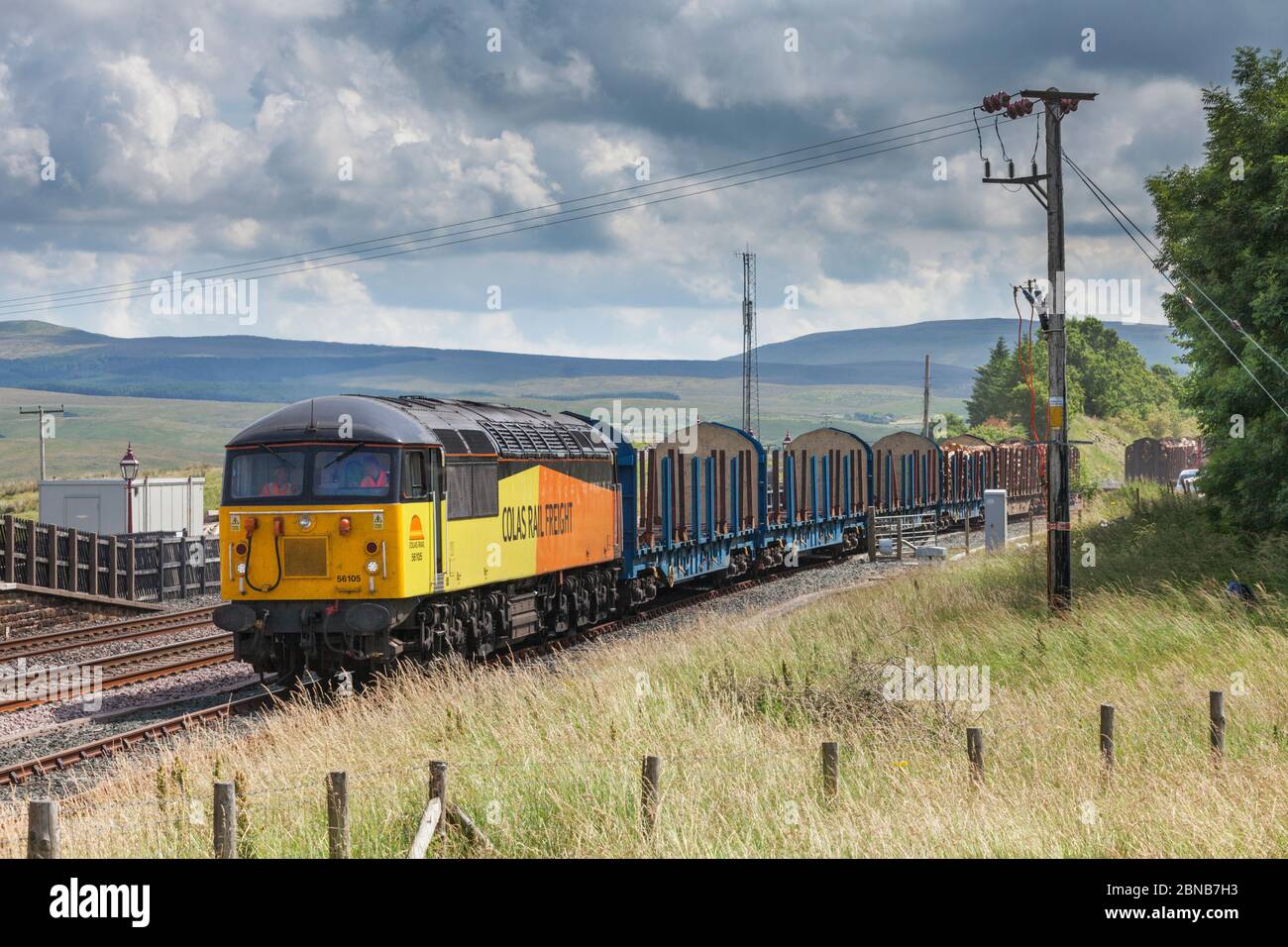 Colas rail freight class 56 locomotive 56105 at Ribblehead sidings ...