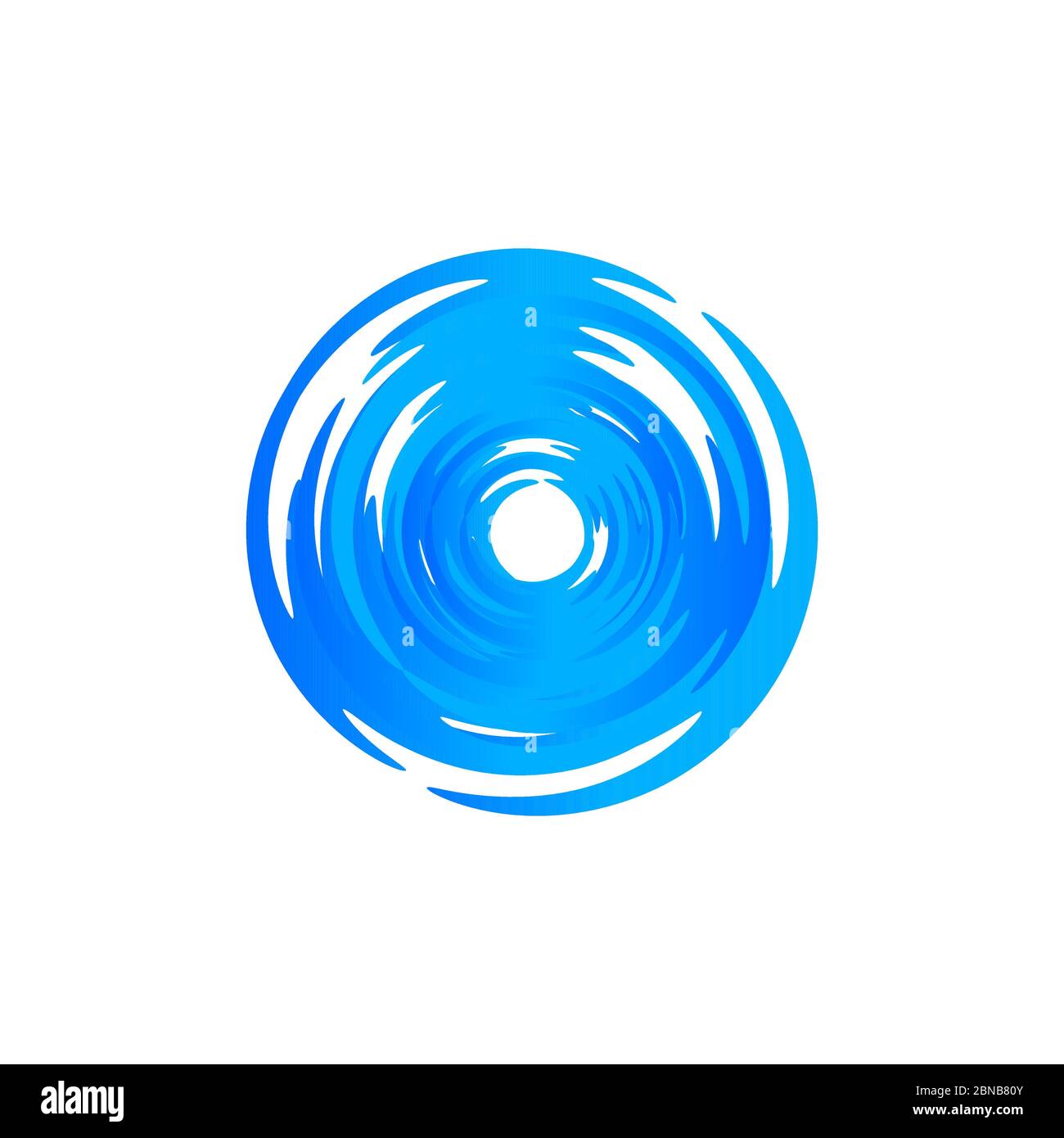 Blue round swirl logo. Hurricane and typhoon whirlpool, vortex ...