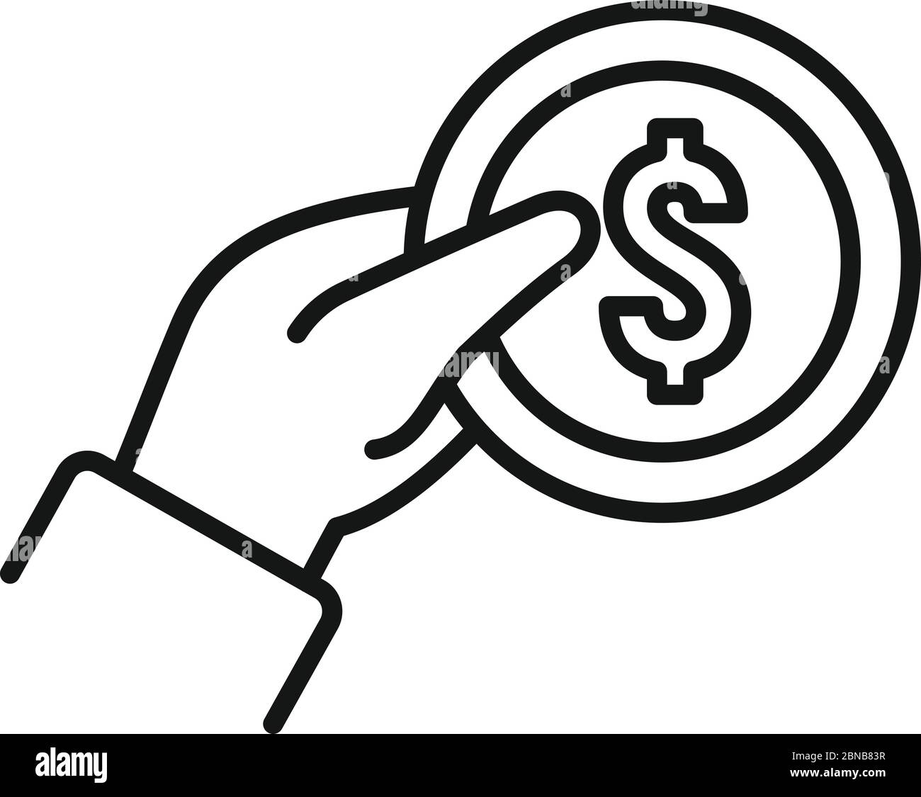 Take coin cash back icon. Outline take coin cash back vector icon for ...