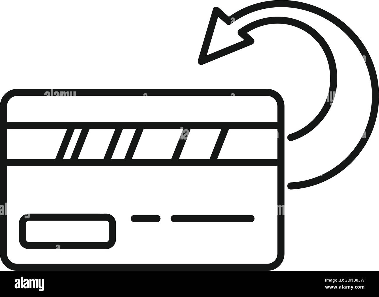 Credit card cash back icon. Outline credit card cash back vector icon ...