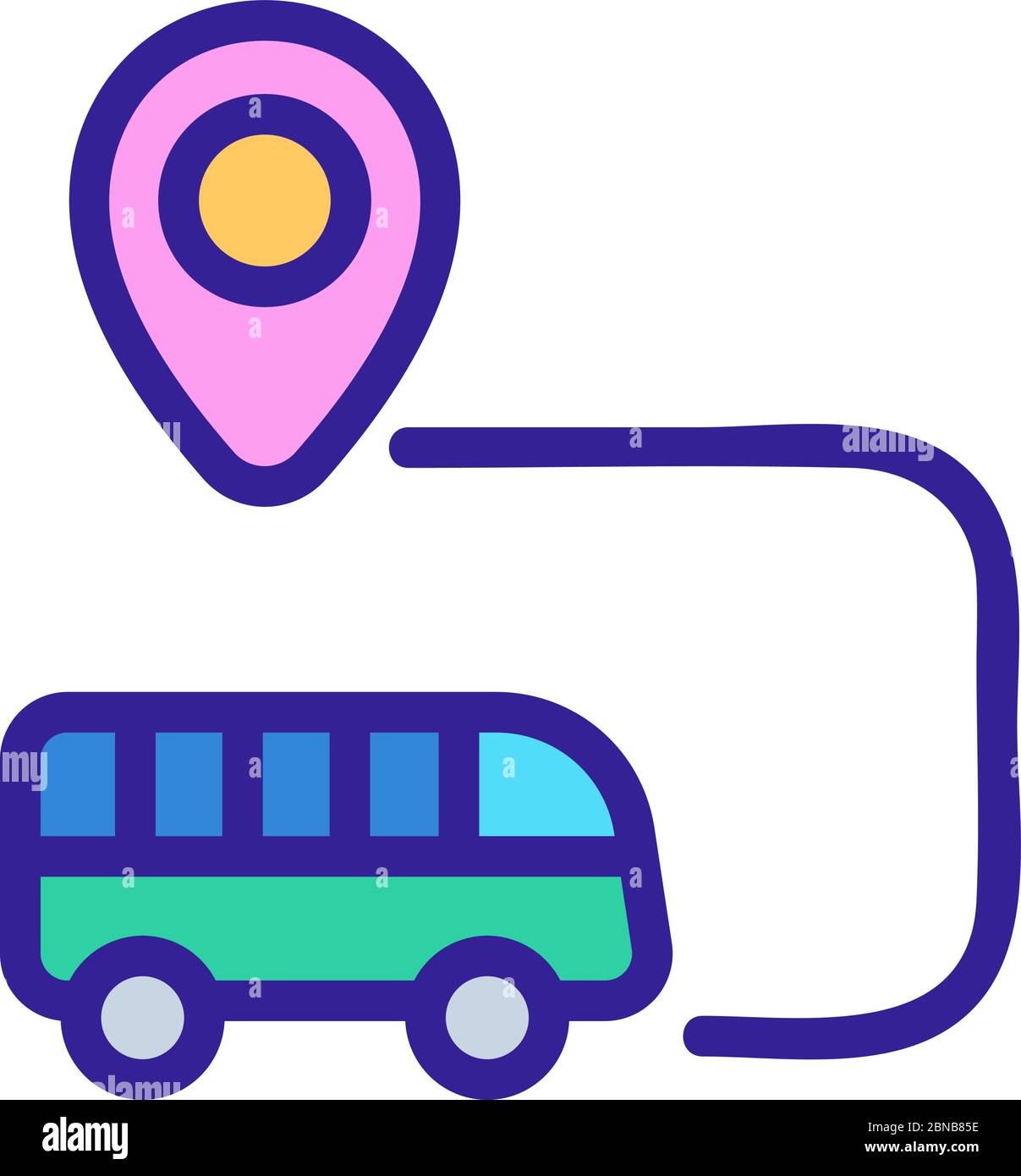 bus destination icon vector outline illustration Stock Vector Image ...
