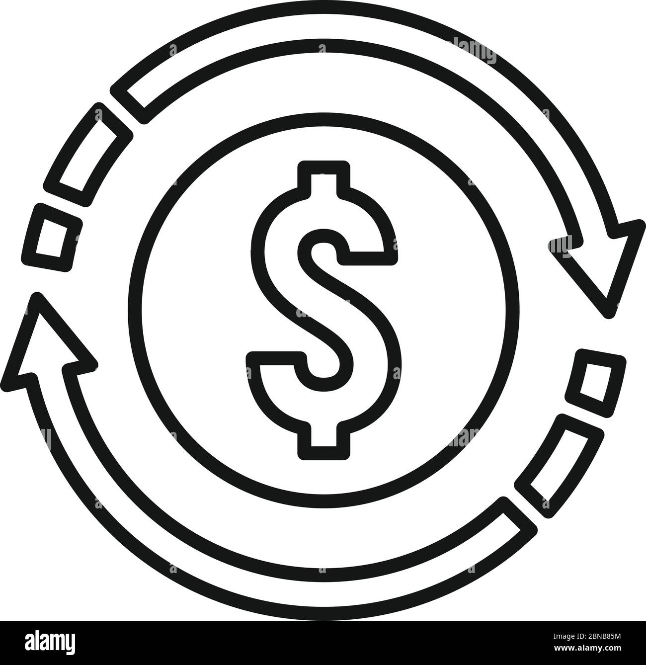 Convert money icon. Outline convert money vector icon for web design ...