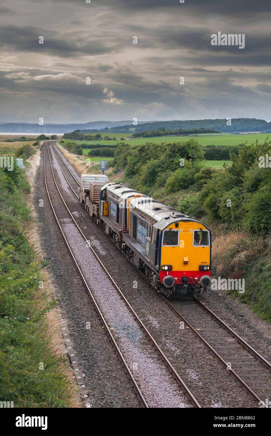 Direect Rail Services class 20 locomotives 20305 + 20302 hauling a ...