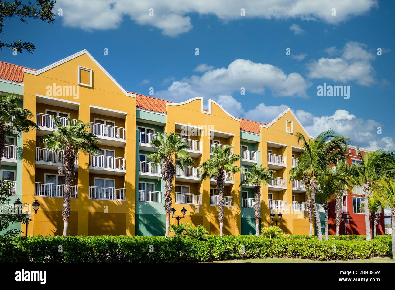 Green Yellow and Red Resort Stock Photo - Alamy