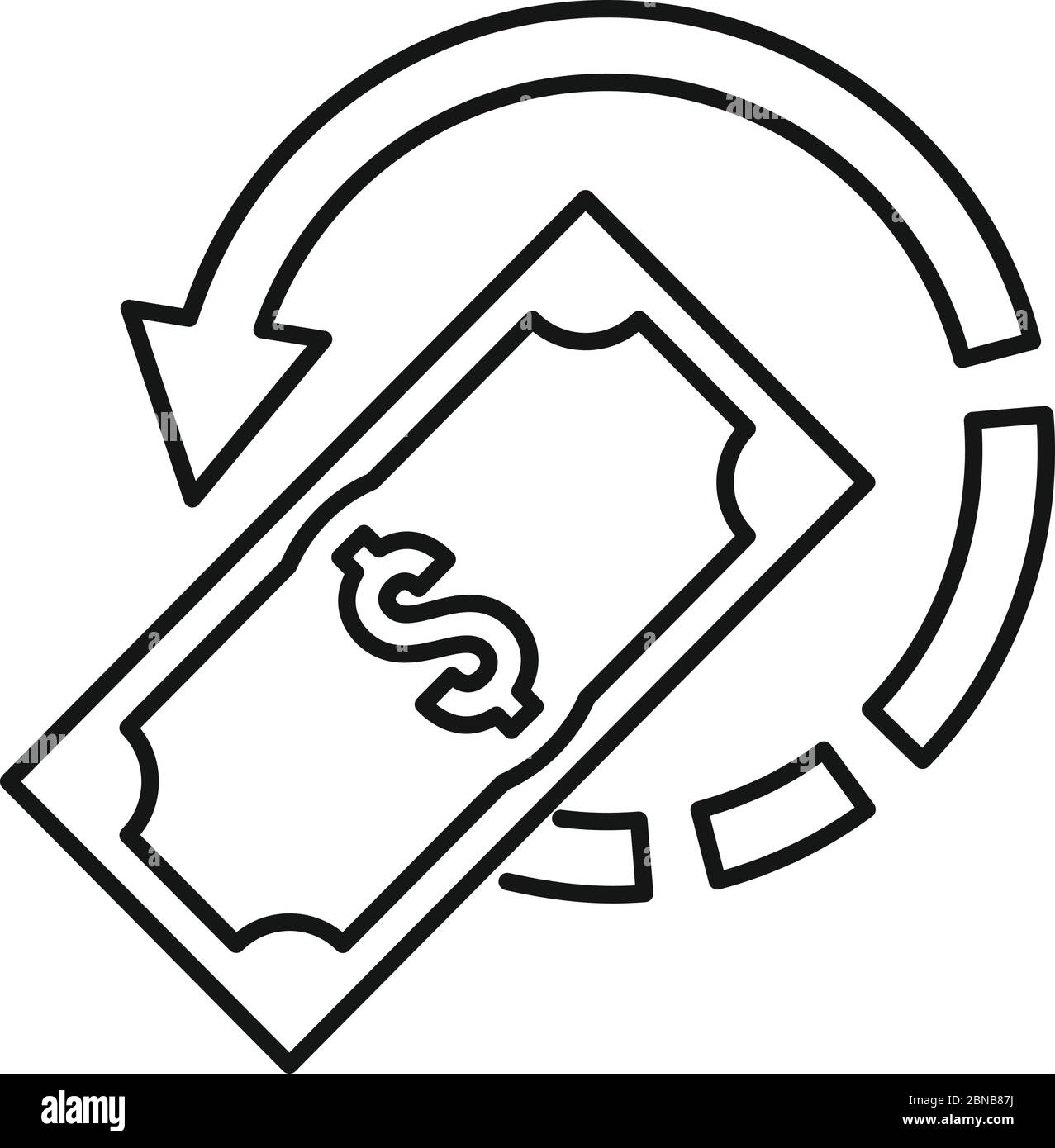 Pay money cash back icon. Outline pay money cash back vector icon for ...