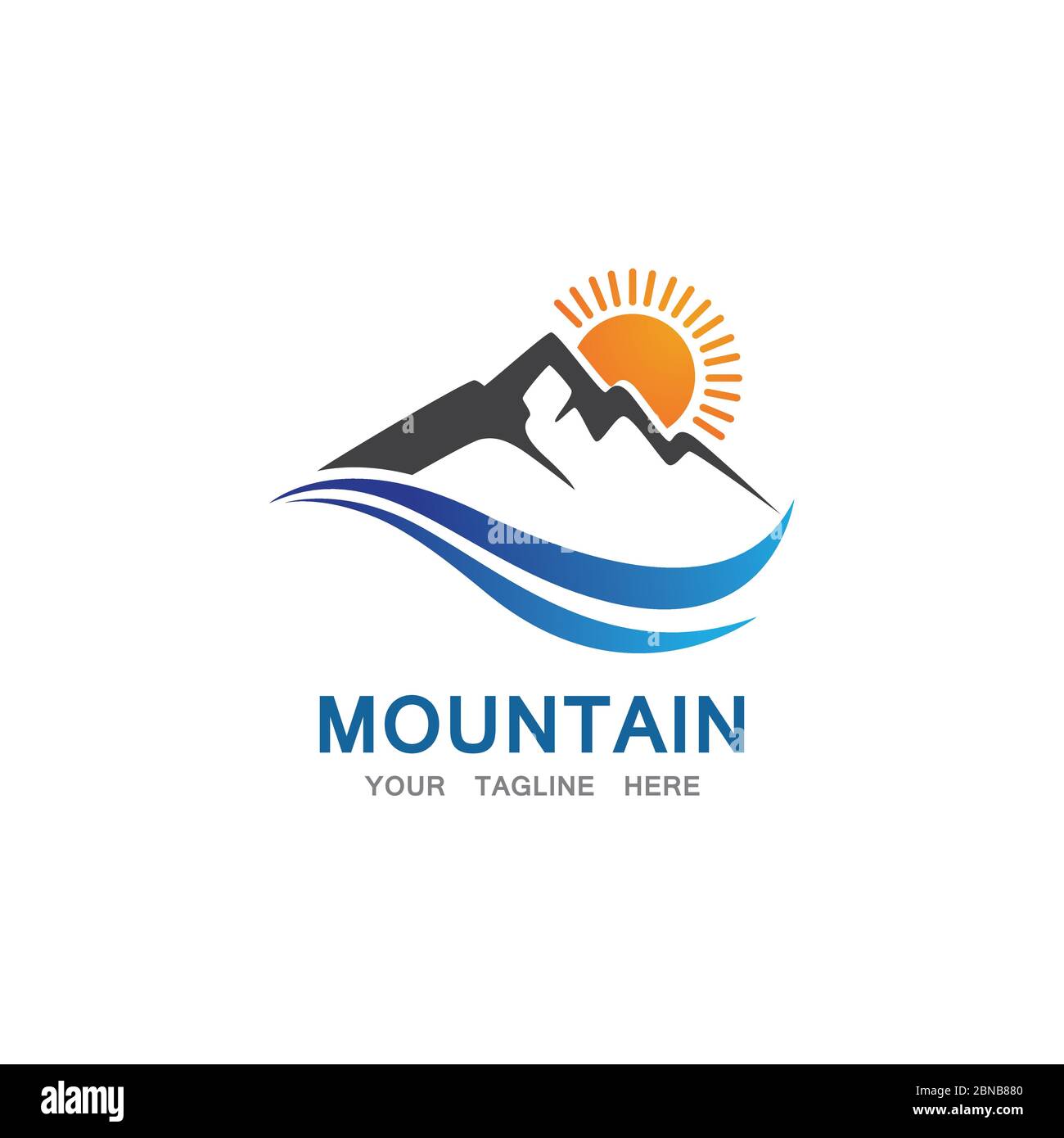 Mountain wave nature logo Stock Vector Image & Art - Alamy