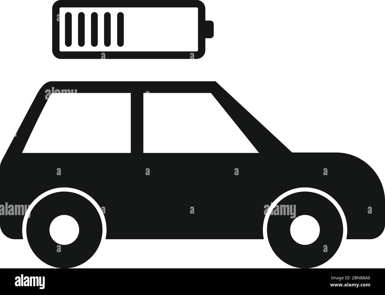 Half car battery icon. Simple illustration of half car battery vector ...