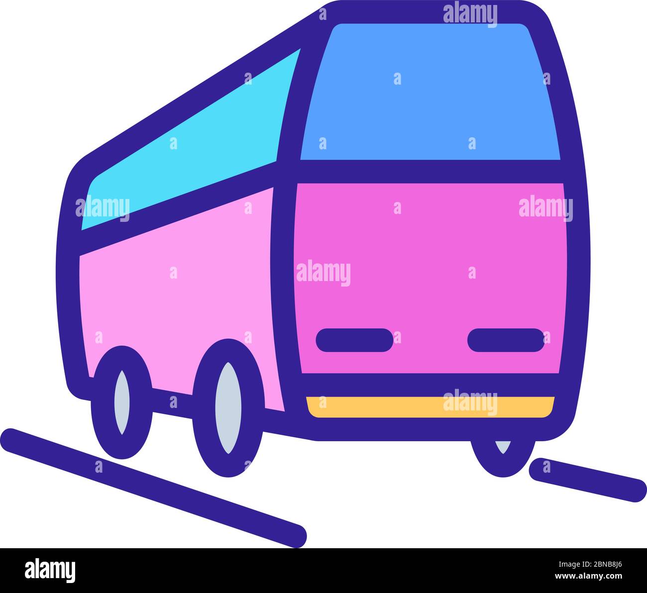 tour bus back view icon vector outline illustration Stock Vector Image ...