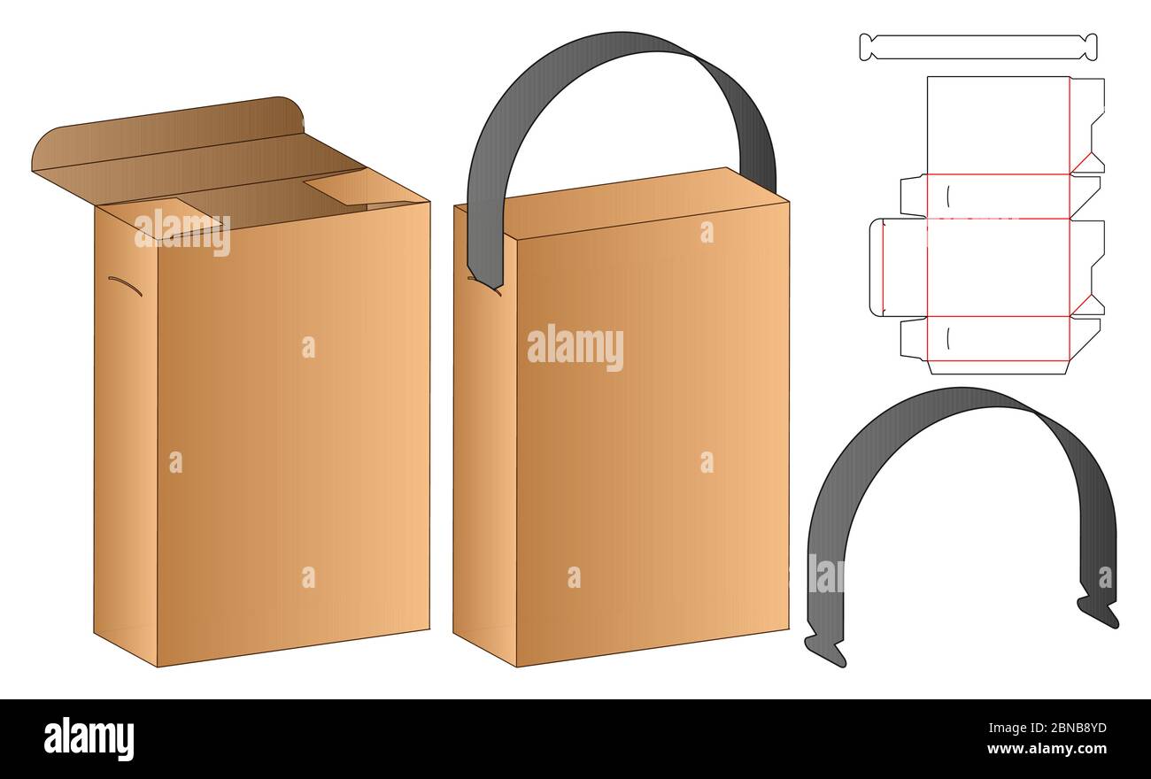 Box packaging die cut template design. 3d mock-up Stock Vector Image ...