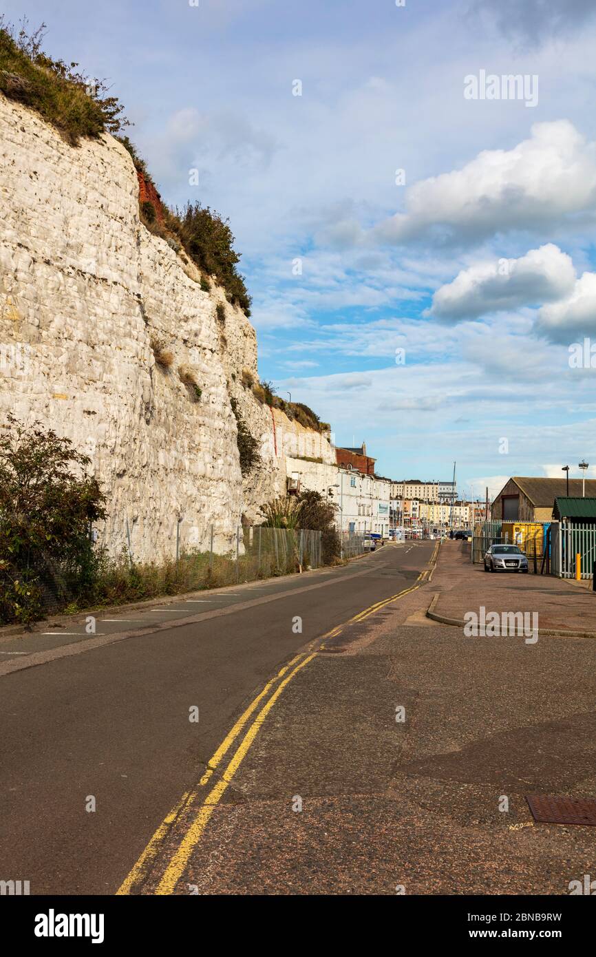 Military Road in Ramsgate heads towards the Royal Harbour with ...