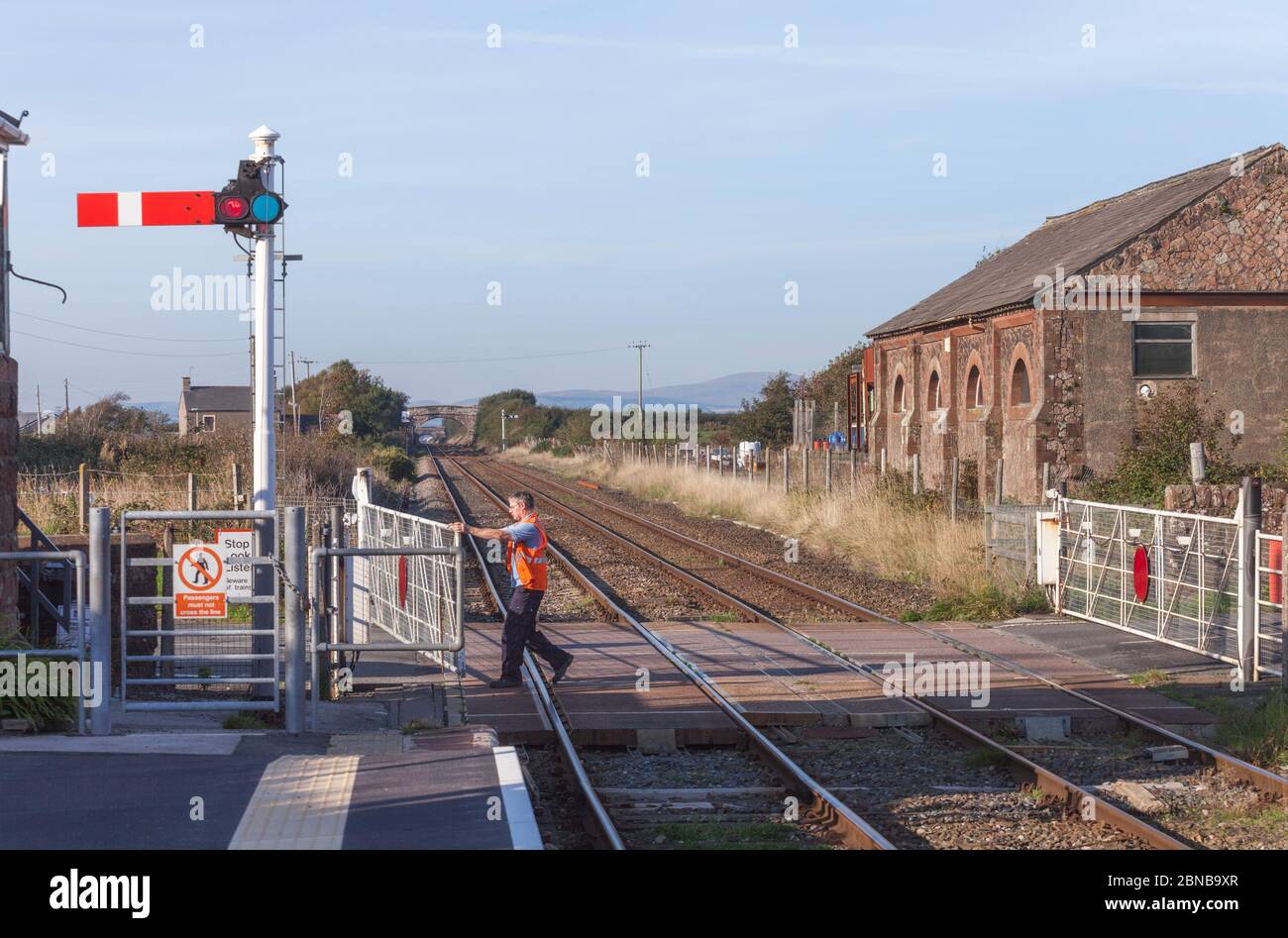 Network Rail Signaller Signal Man At Bootle On The Cumbrian Coast