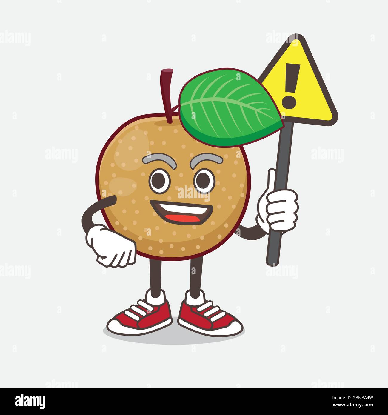 An illustration of Nashi Pear cartoon mascot character rise up a ...