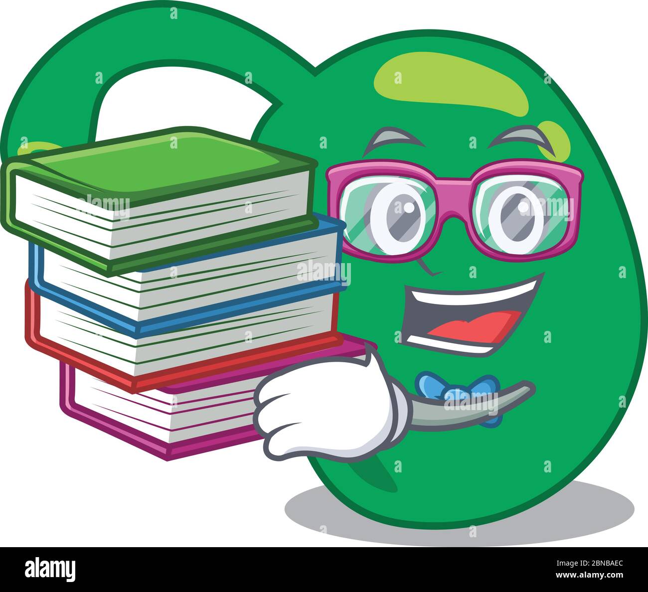 A diligent student in pineal mascot design concept read many books ...