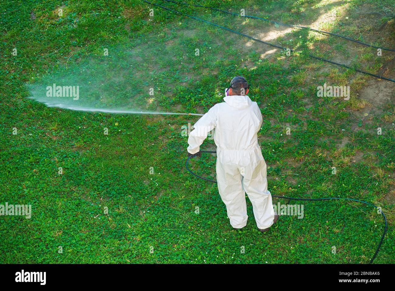 Worker Spraying Insecticide Stock Photo - Alamy