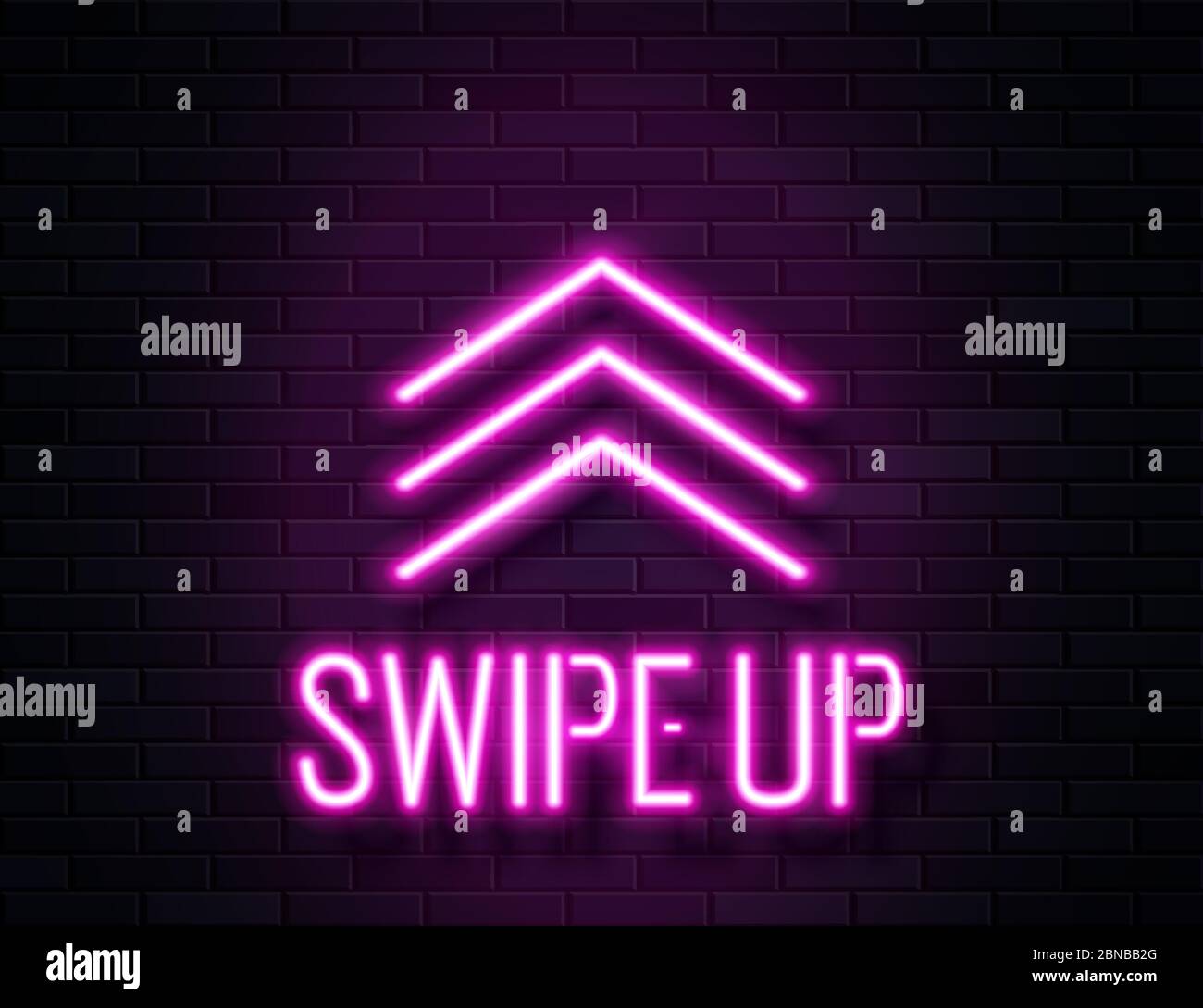 Futuristic Sci Fi Modern Neon Pink Glowing Arrows Swipe Up Banner on ...