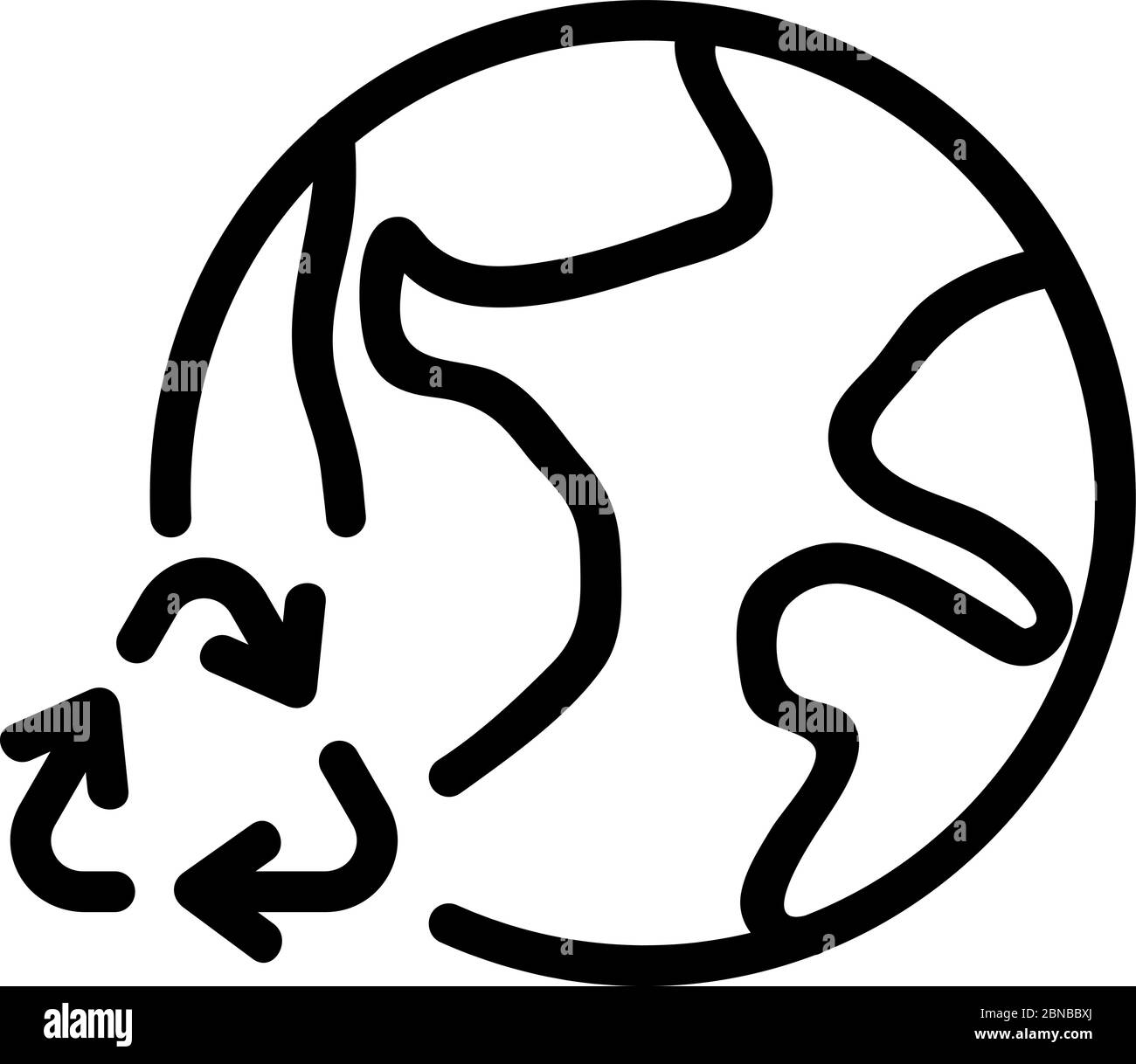 global recycling icon vector outline illustration Stock Vector Image ...