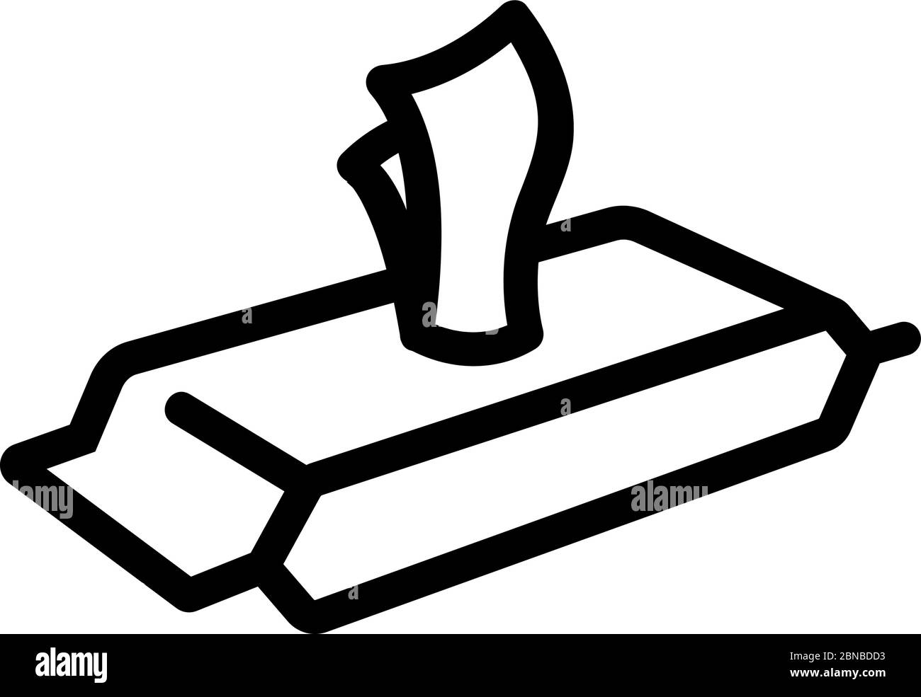 pack of wet wipes view at angle icon vector outline illustration Stock ...