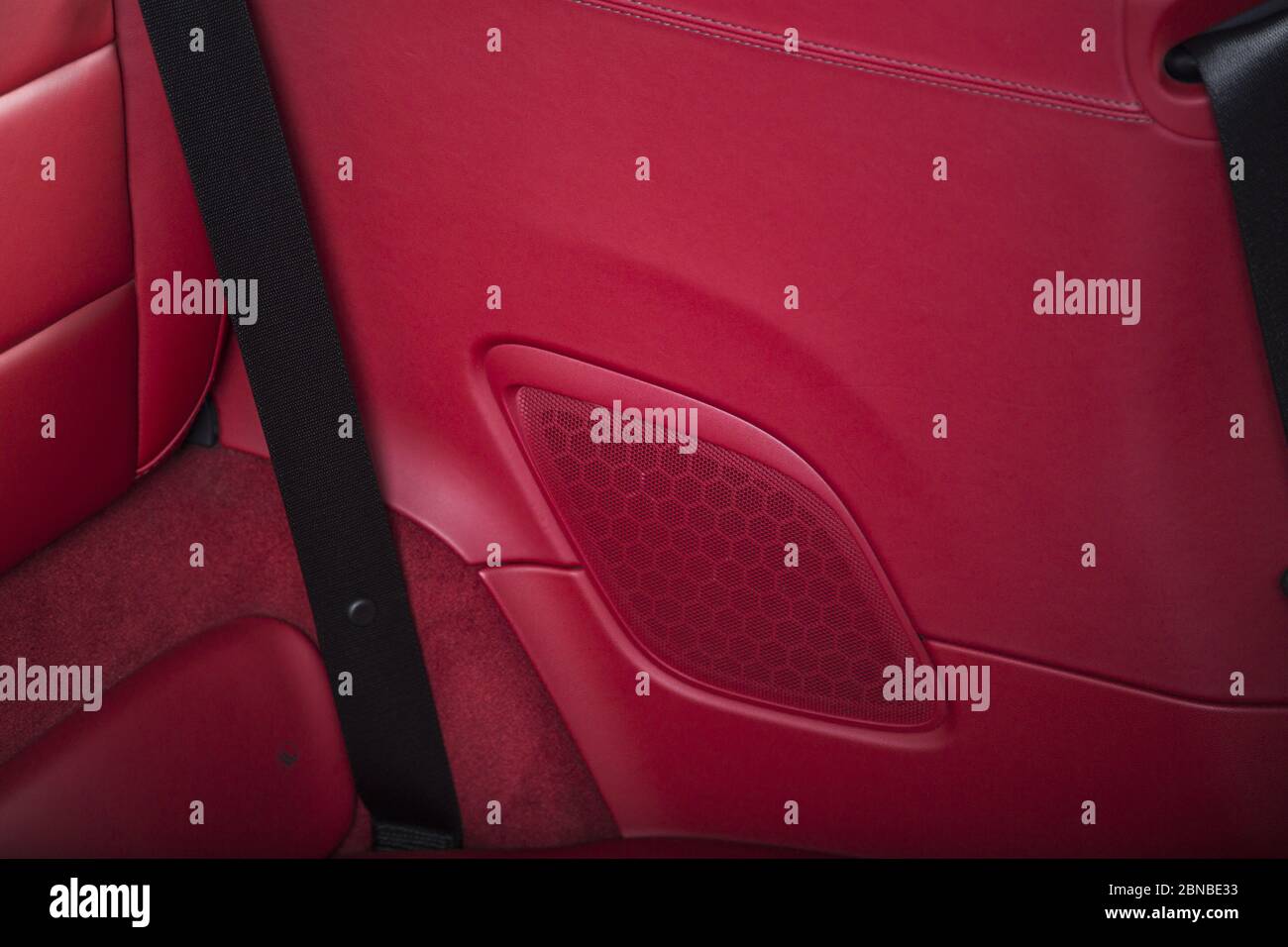 Interior of a modern red luxury sport car Stock Photo - Alamy