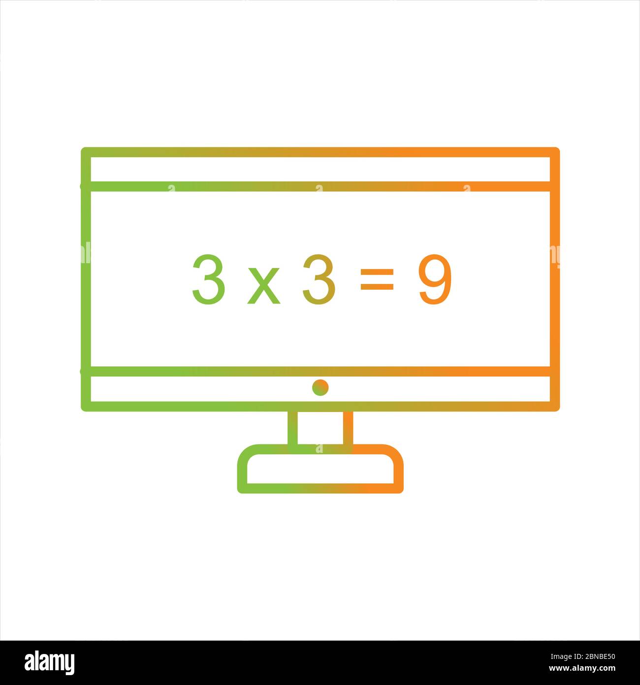 Beautiful Math On Screen Line Vector Icon Stock Vector Image & Art - Alamy