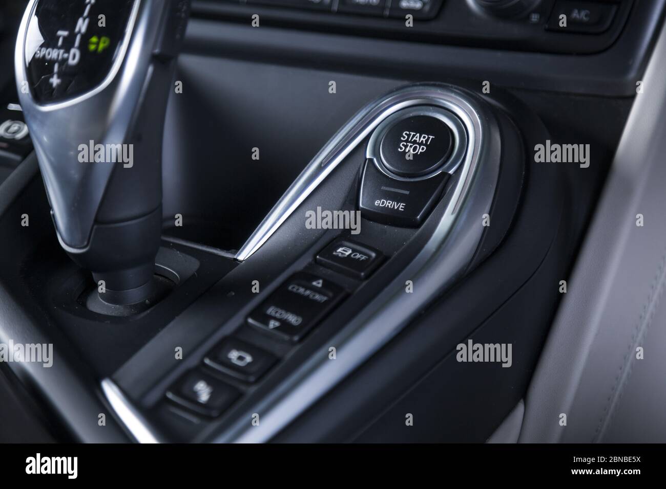 Closeup shot of the automatic gear stick of a modern sport car Stock Photo - Alamy
