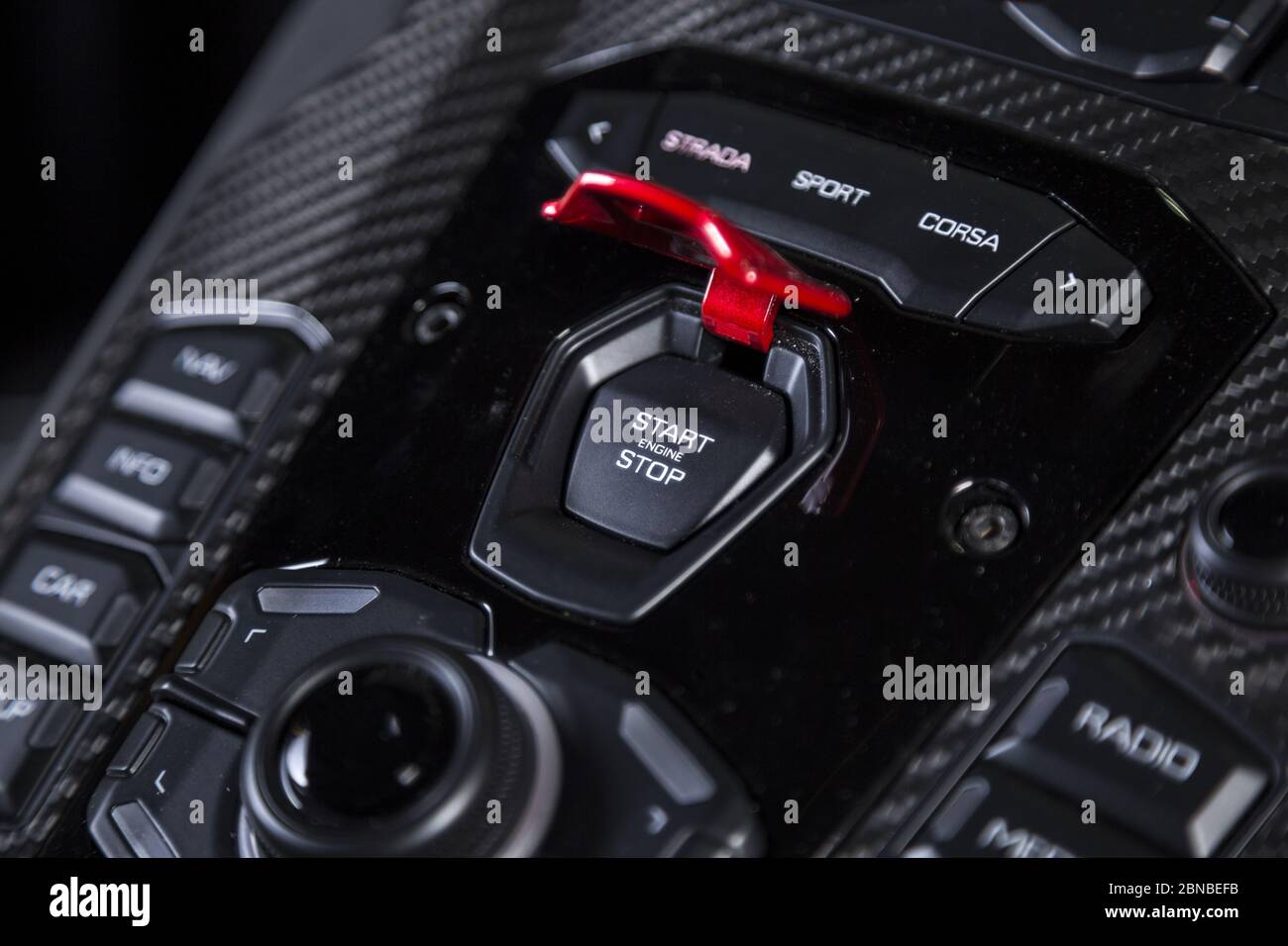 Closeup shot of buttons in the modern car interior Stock Photo - Alamy