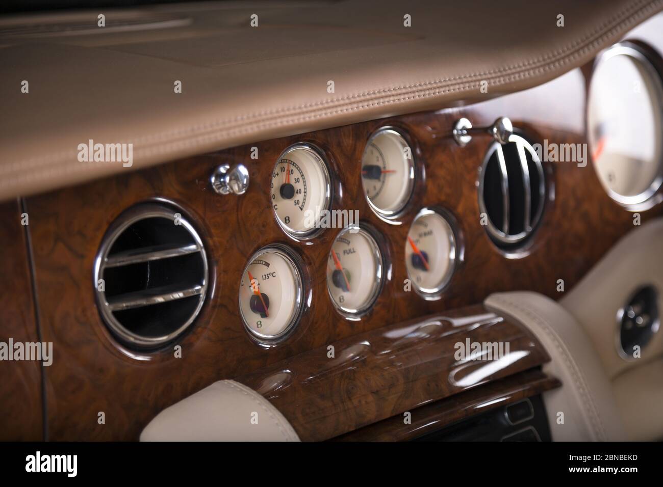 High angle shot of a luxurious car's beige and brown interior - perfect ...