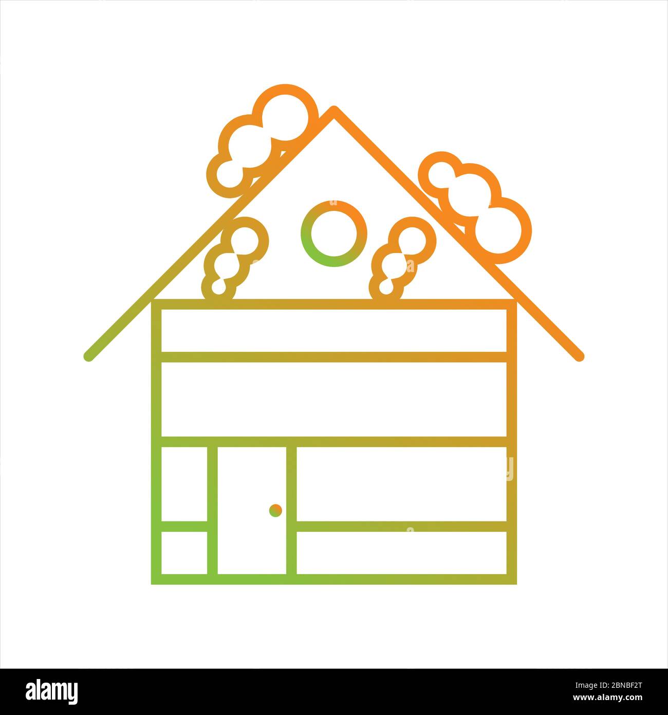 Beautiful House in Snow Line Vector Icon Stock Vector Image & Art - Alamy